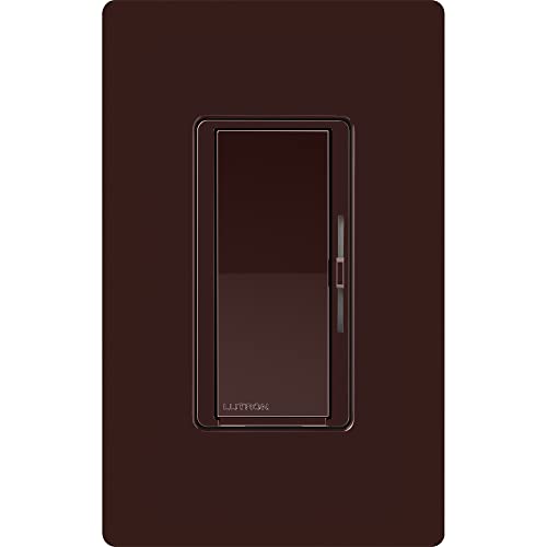 Lutron Diva Smart Dimmer Switch for Caseta Smart Lighting (Lutron Smart Hub Required), for LED Lights, 150 Watt, Single-Pole/3Way, No Neutral Required, DVRF-6L-BR, Brown