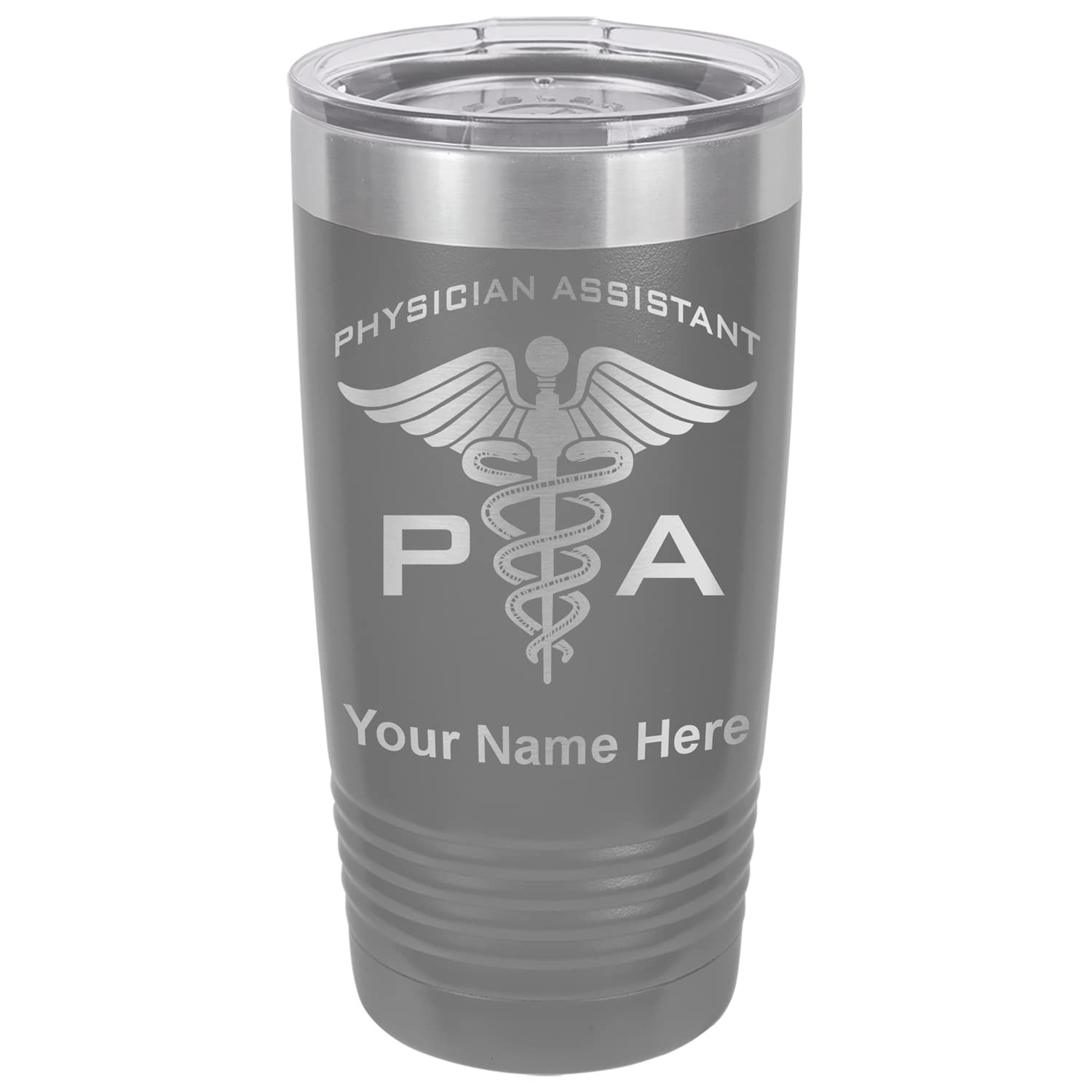 LaserGram 20oz Vacuum Insulated Tumbler Mug, PA Physician Assistant, Personalized Engraving Included (Gray)