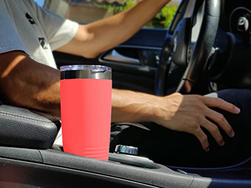 LaserGram 20oz Vacuum Insulated Tumbler Mug, Billiard Balls, Personalized Engraving Included (Coral)