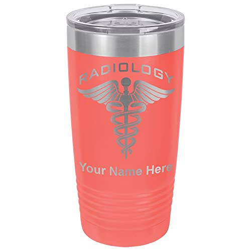 LaserGram 20oz Vacuum Insulated Tumbler Mug, Radiology, Personalized Engraving Included (Coral)