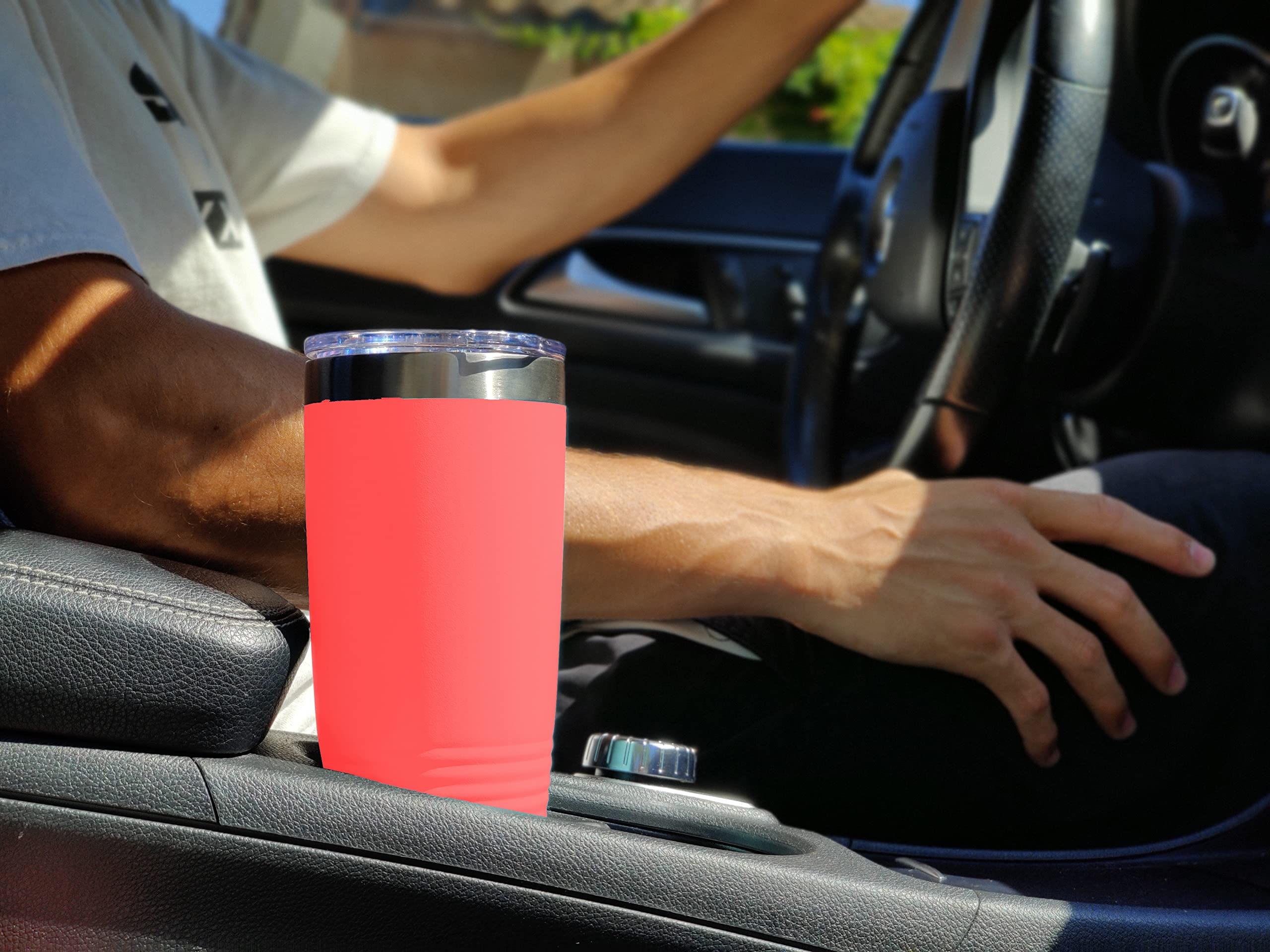 LaserGram 20oz Vacuum Insulated Tumbler Mug, Cocker Spaniel Dog, Personalized Engraving Included (Coral)