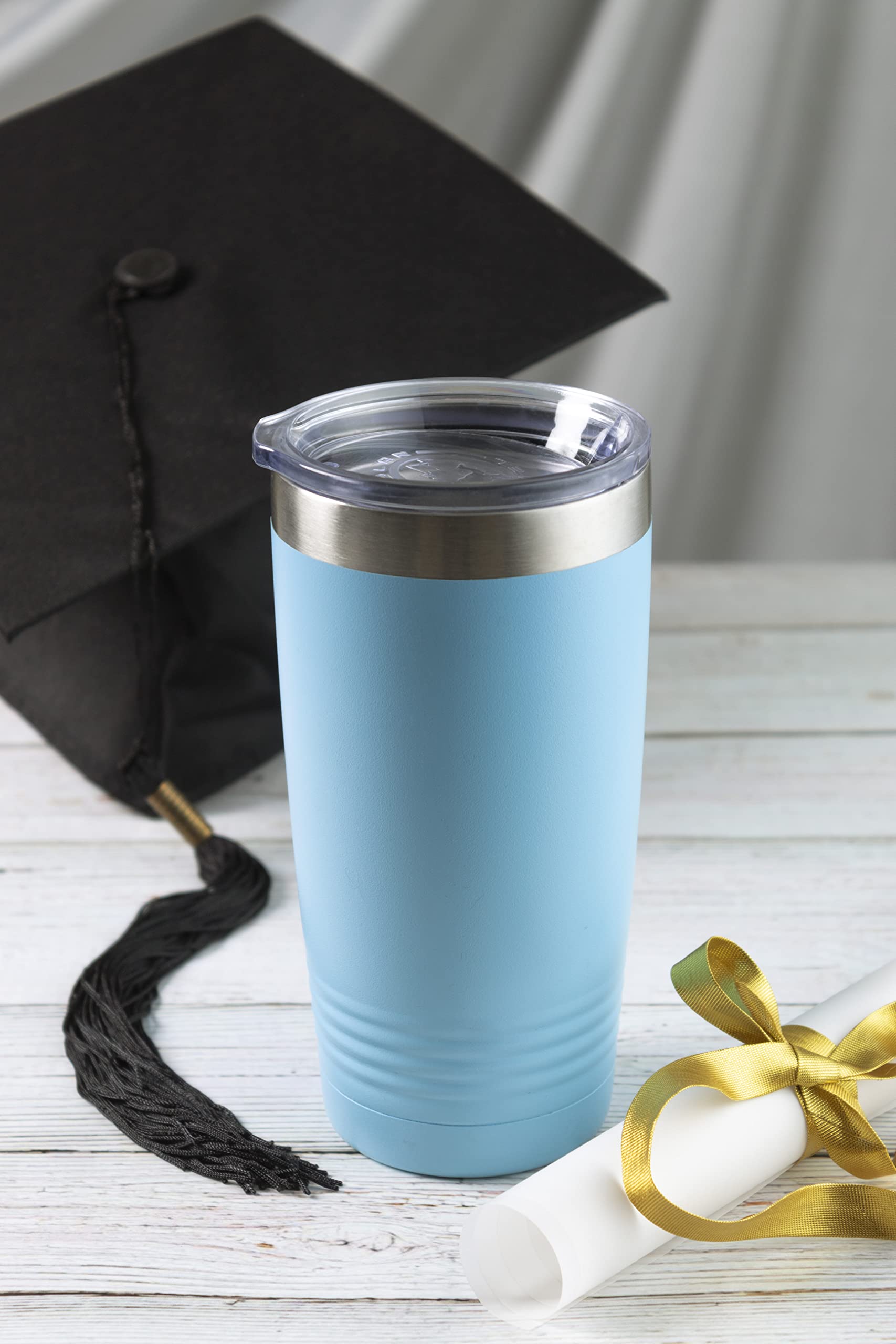 LaserGram 20oz Vacuum Insulated Tumbler Mug, RN Rockstar Nurse, Personalized Engraving Included (Coral)