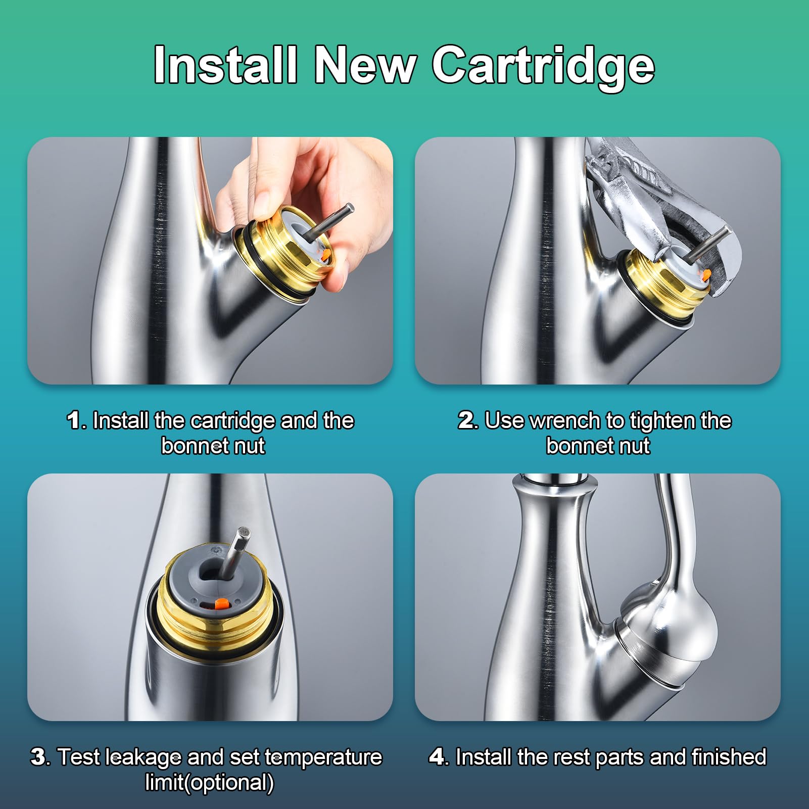 RP50587 Cartridge Compatible with Delta Single Handle Kitchen and Lavatory Faucets, Works with DIAMOND Seal Technology Models Featuring a 36 mm Motion Cartridge, RP51503 Bonnet Nut