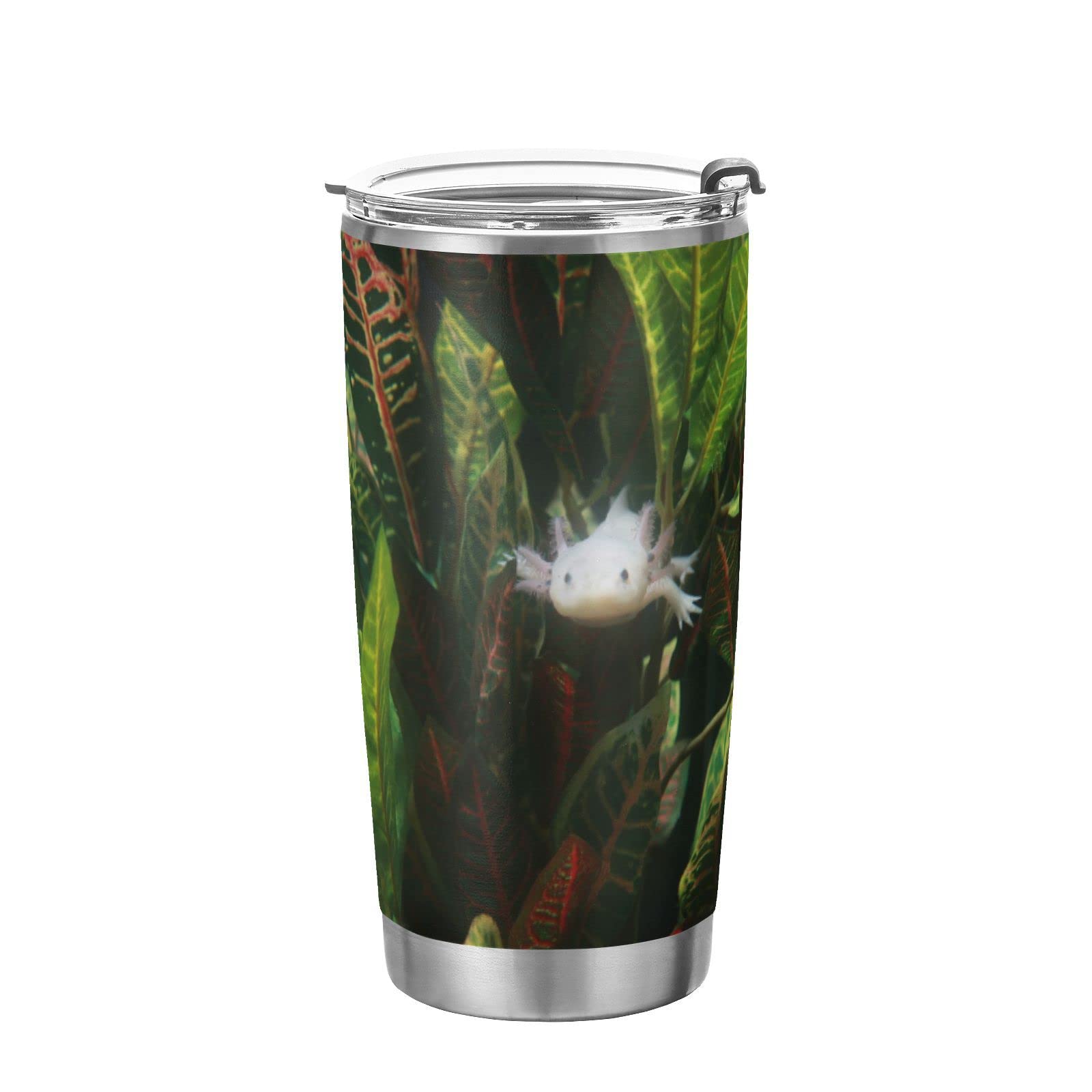 Yasala Tumbler Axolotl Natural Tropical Insulated Coffee Cup Beverage Container Office Travel Mug with Straw and Lid 20oz Back to School Gift