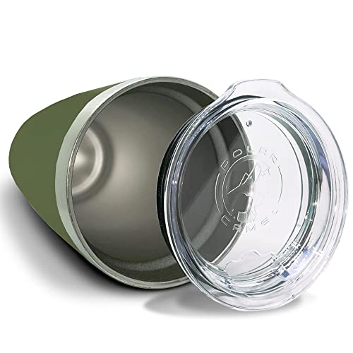 LaserGram 20oz Vacuum Insulated Tumbler Mug, Panda Bear, Personalized Engraving Included (Camo Green)