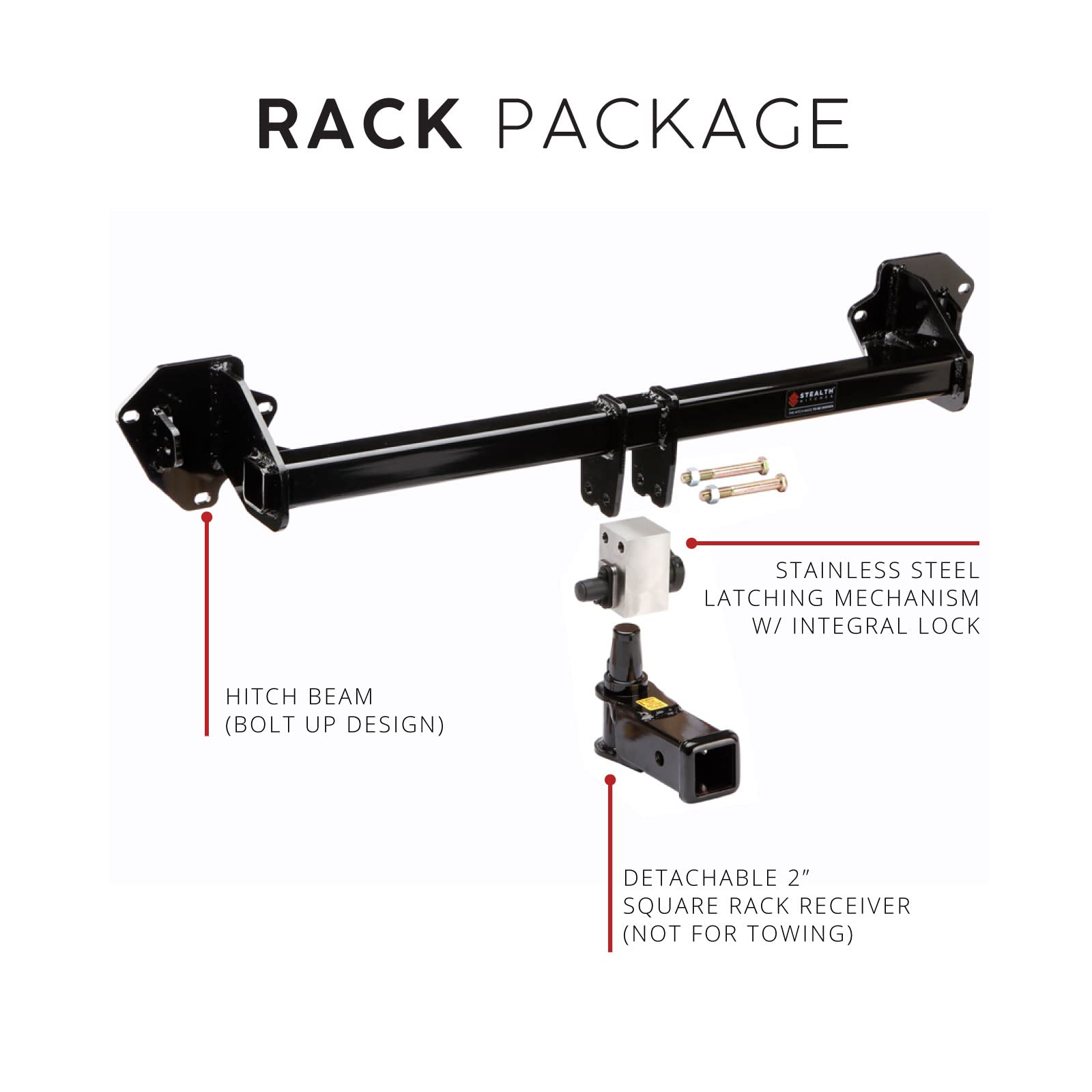 Stealth Hitches Receiver Hitch Rack Package - C2013-2022 Range Rover (Not Compatible with Evoque or GEN 5) 2014-2022 Range Rover Sport (Not Compatible with SVR or Evoque)