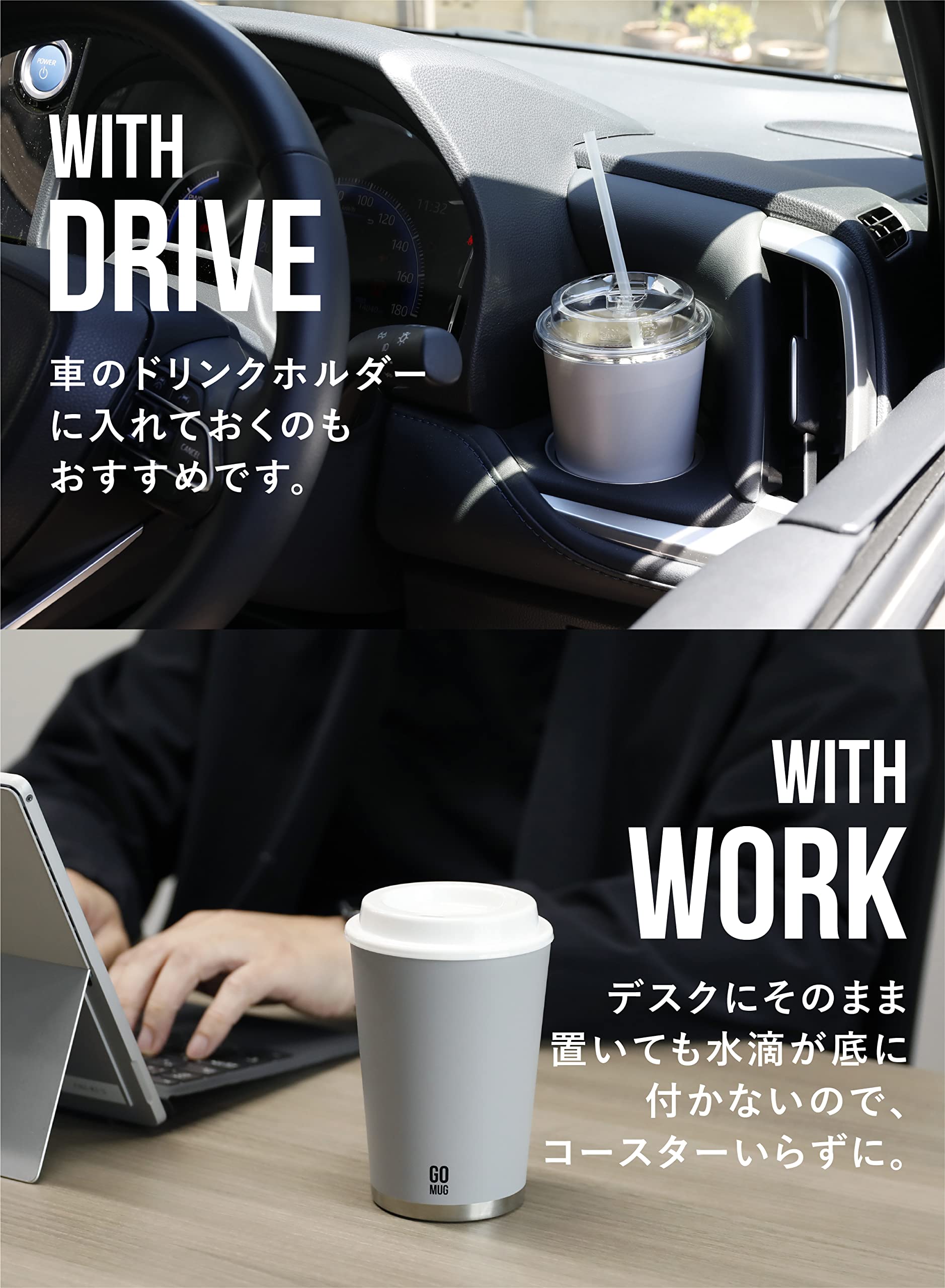 GEYILO CB Japan CAFE GOMUG Tumbler, Light Gray, 16.2 fl oz (460 ml), Medium, Stainless Steel, Vacuum Insulated, 2-Layer Construction, Convenience Store, Coffee Cup