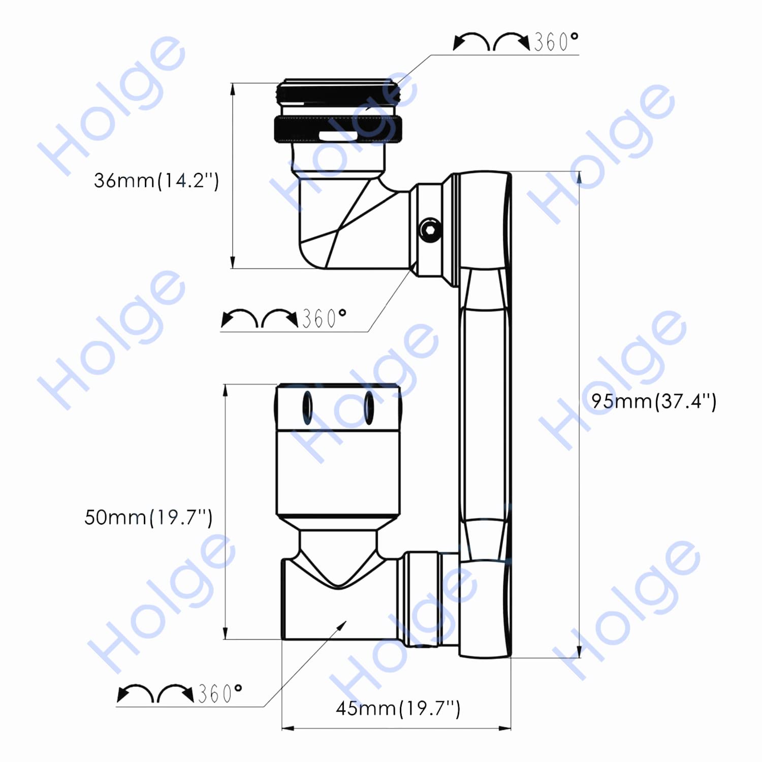 Holge 1080° Rotation Faucet Extender CUPC Aerator Universal Bathroom Rotatable Tap Nozzle Kitchen Sink Aerator with 2 Water Outlet Modes Oil Rubbed Bronze