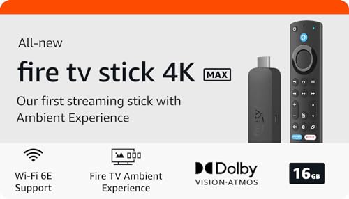 Like-New Amazon Fire TV Stick 4K Max streaming device (newest model) with AI-powered Fire TV Search, supports Wi-Fi 6E, free & live TV without cable or satellite