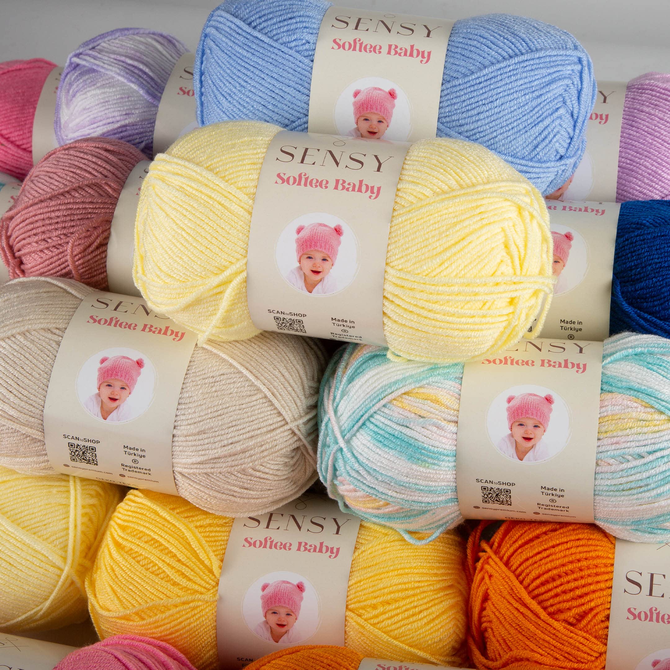 Sensy Softee Baby Yarn, 3.5 oz, 275 Yards, Gauge 3 Light (Blue)