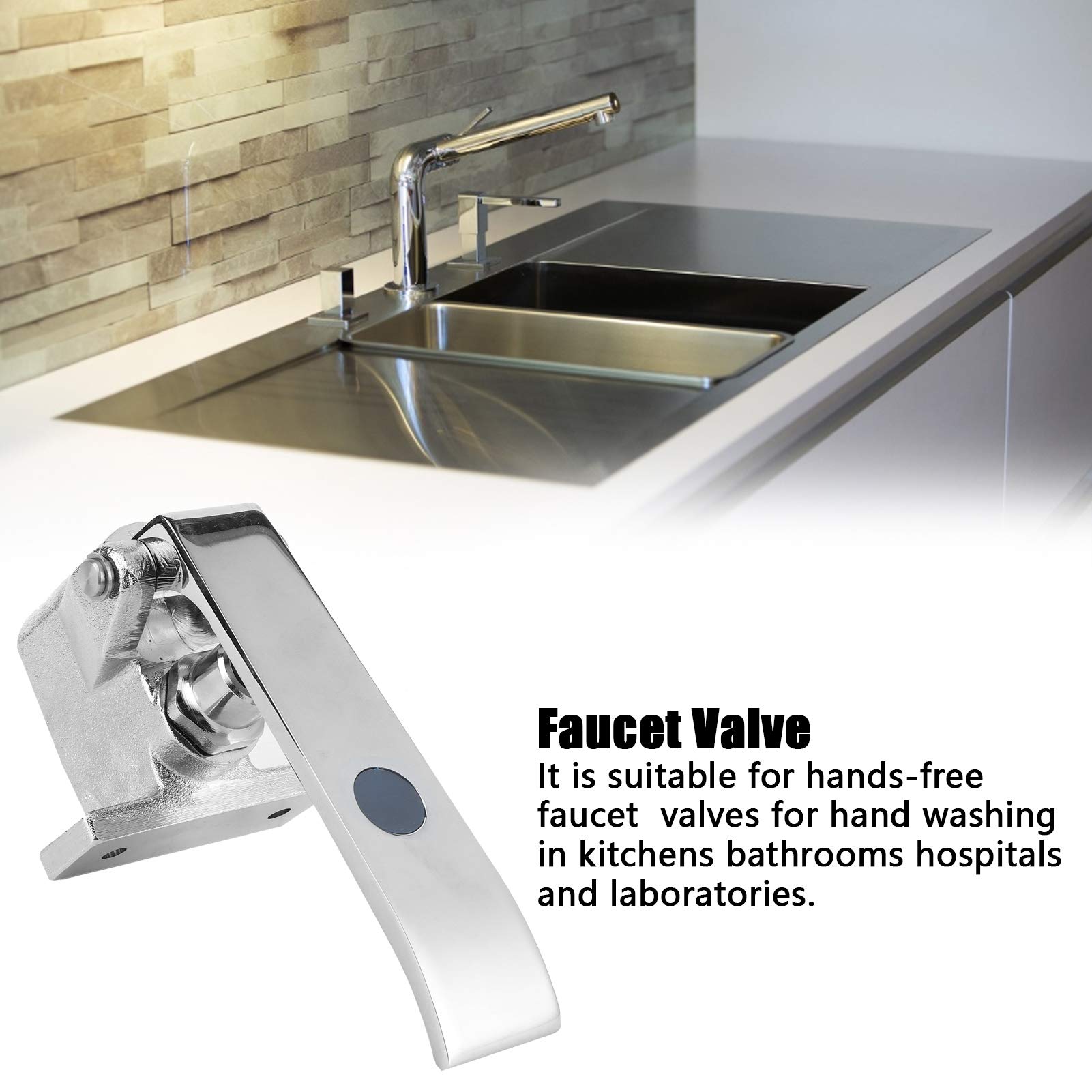 G1/2 Thread Brass Faucet Valve Knee Valve Faucet Control Pedal Valve Accessories for Bar Hotel Restaurant Canteen (Single Temperature Knee top Valve)