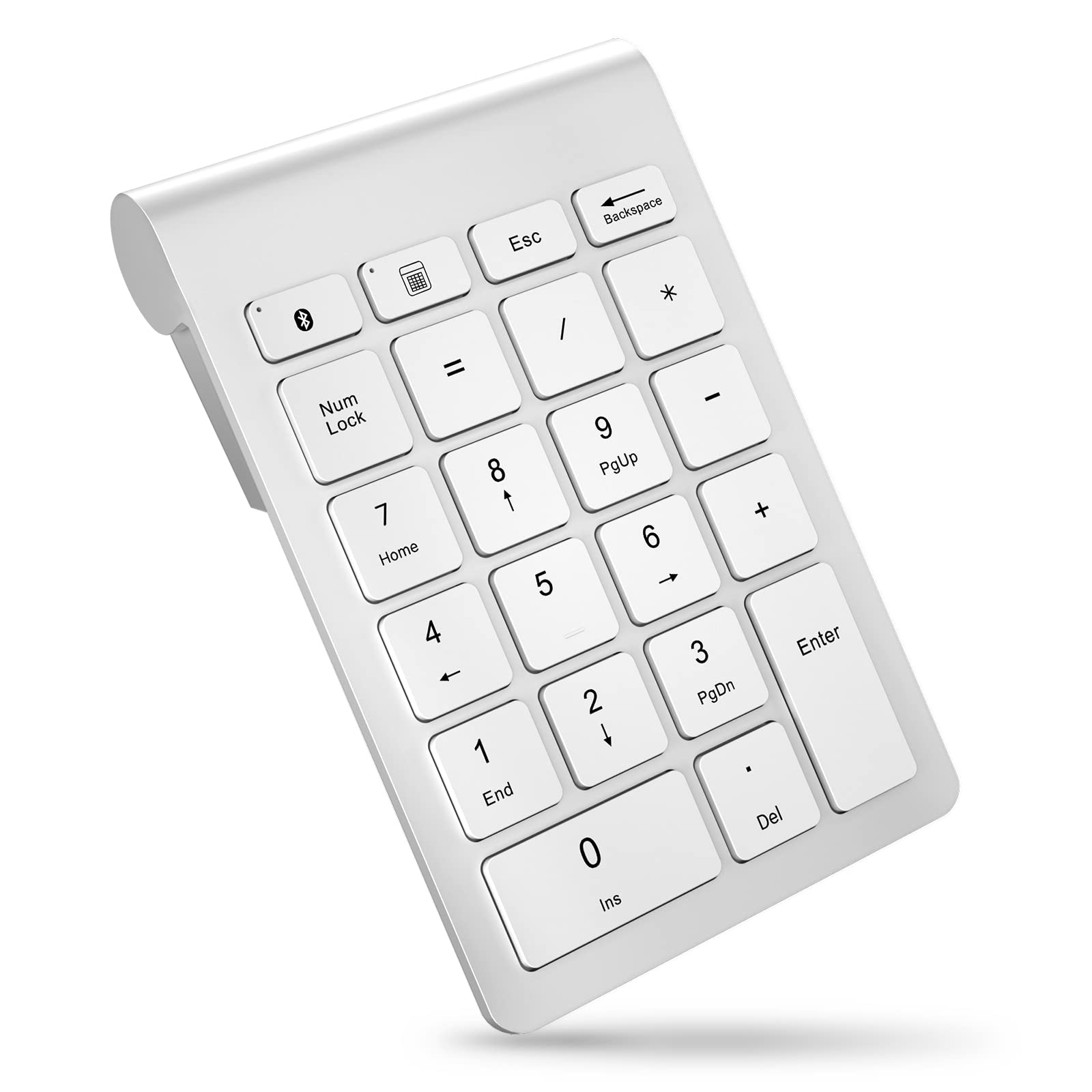 Foloda Bluetooth Wireless Number Pads: 22 Keys Wireless Financial Accounting Numeric Keypad, External 10 Key Numpad Numbers Keyboard for Laptop Computer Surface Pro Notebook Desktop (NO Receiver)