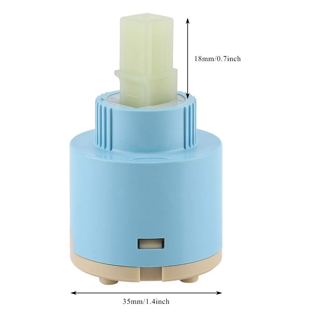 Tbest Ceramic Cartridge for Fapully Faucet,Ceramic Cartridge,35Mm Ceramic Cartridge Faucet 35Mm Ceramic Cartridge Water Mixer Tap Inner Control Faucet Valve Abs Blue Practical(35mm Diameter)