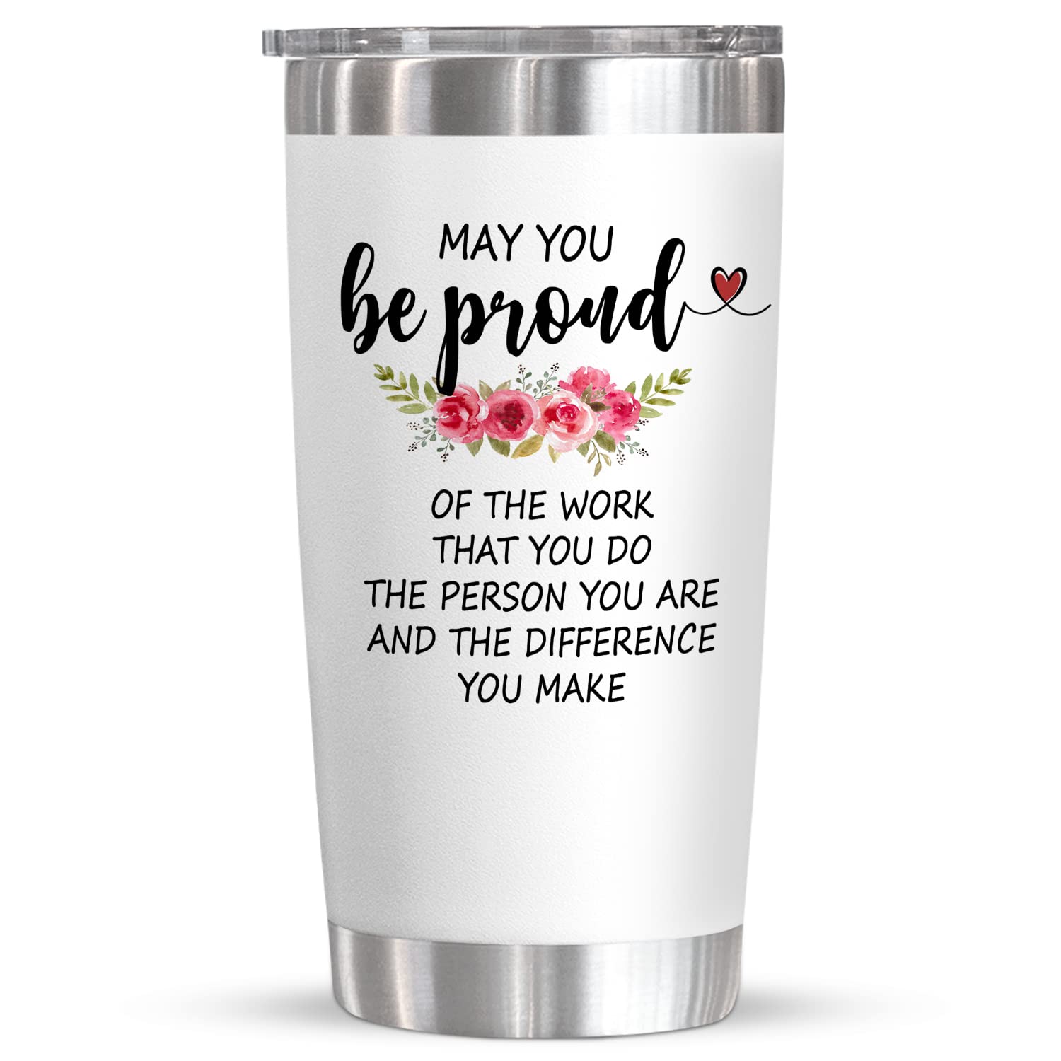 OASSIE Inspirational Gifts for Women - 20 oz Stainless Steel Insulated Coffee Tumbler With Lid - Mothers Day Teachers Day Birthday Appreciation Thank You Gifts for Coworkers Teachers Friends
