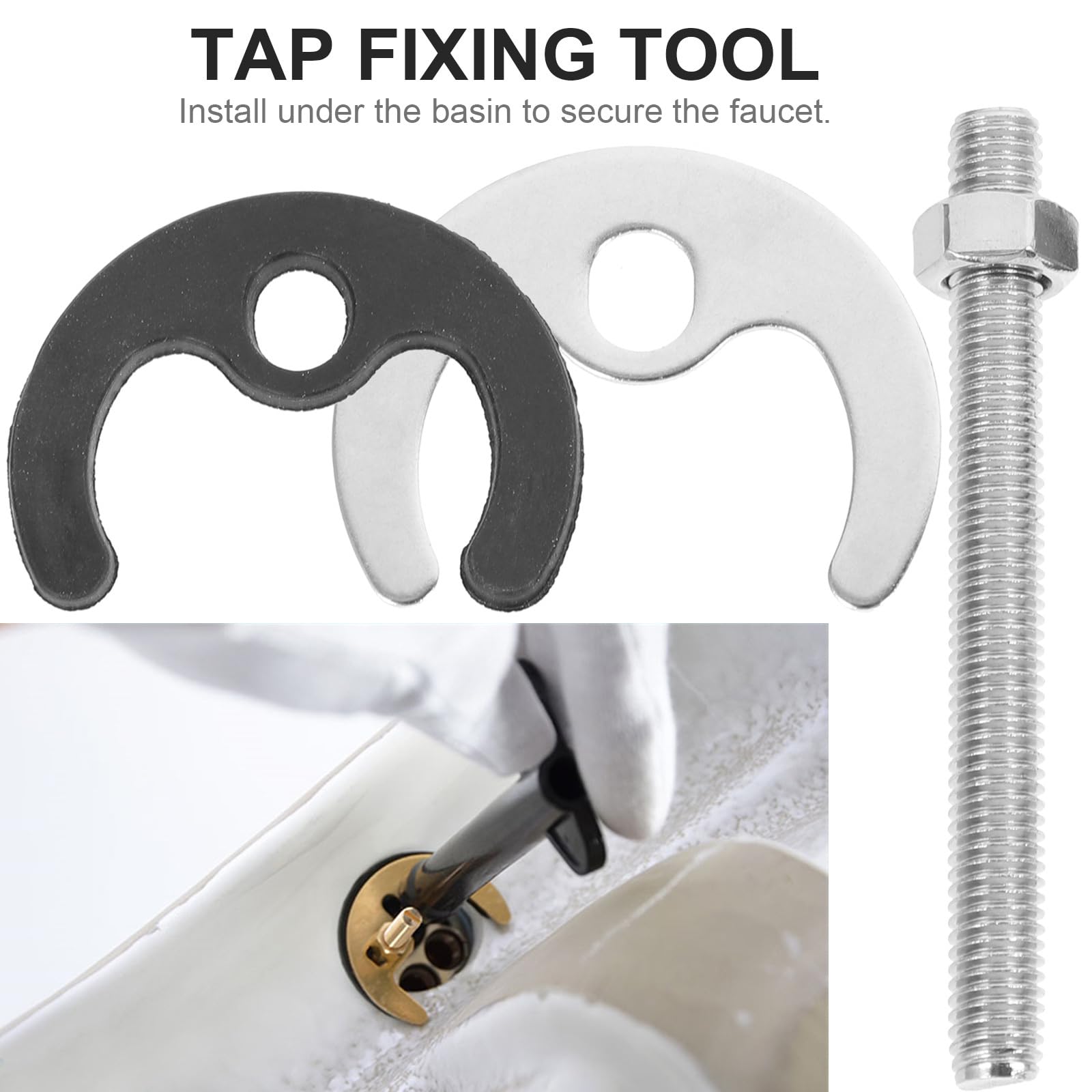 DOITOOL Faucet Fixing Bracket 1 Set Faucet Mounting Nut and Washer Faucet Lock Nut Faucet Mounting Kit Stainless Steel Kitchen Faucet Fastener Accessories for Kitchen Tap Sink Replacement Repair