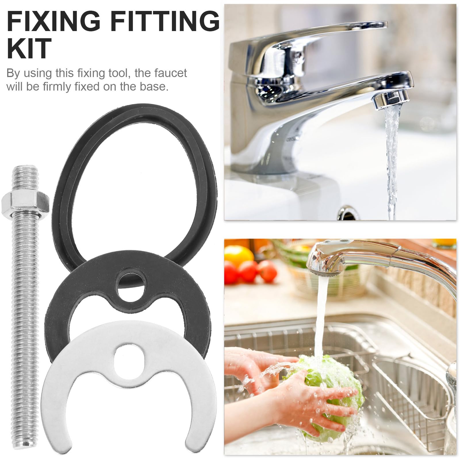 DOITOOL Faucet Fixing Bracket 1 Set Faucet Mounting Nut and Washer Faucet Lock Nut Faucet Mounting Kit Stainless Steel Kitchen Faucet Fastener Accessories for Kitchen Tap Sink Replacement Repair