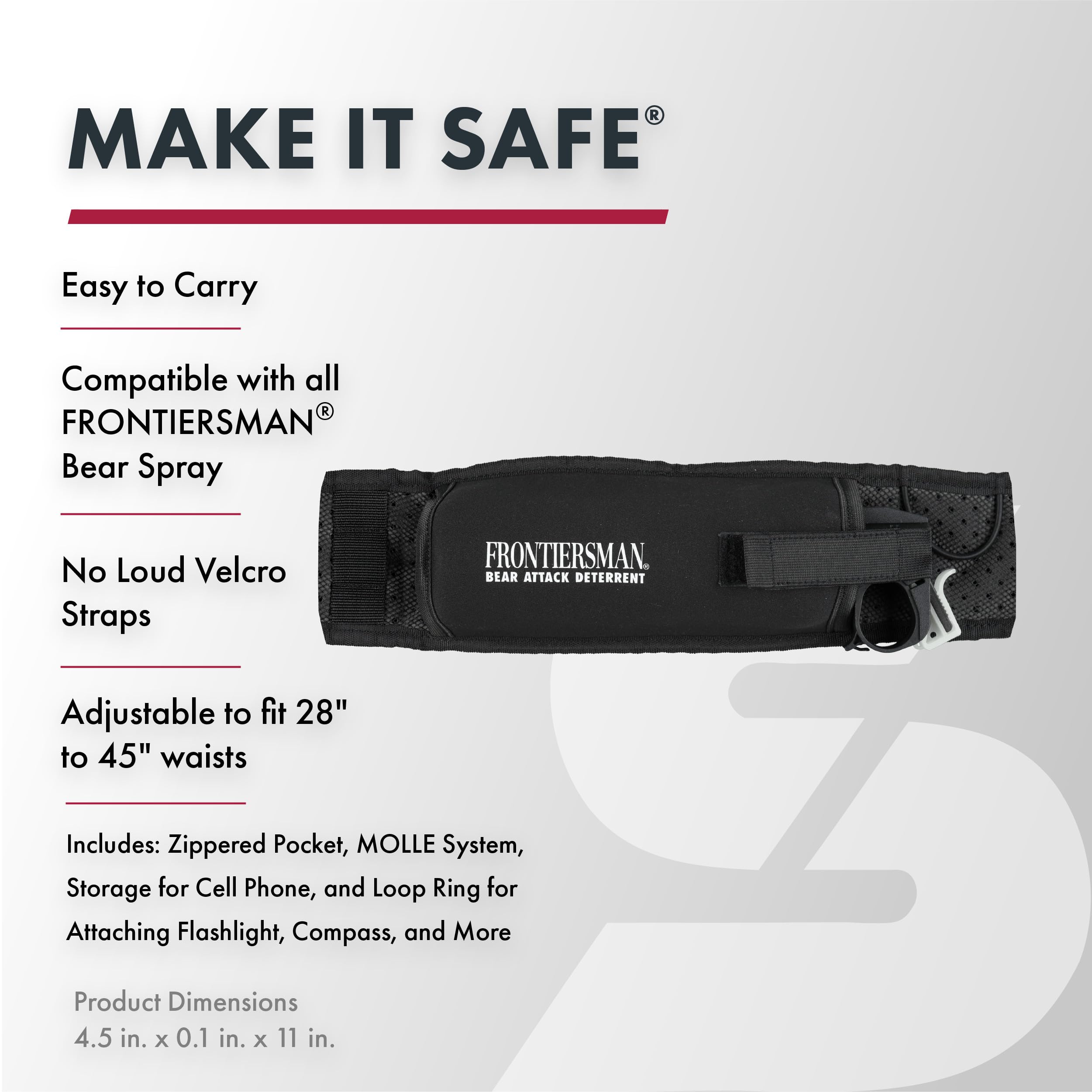 SABRE Frontiersman Bear Spray Holster For 7.9 & 9.2 Oz. Canisters, Nylon Chest, Belt, Waist, & 3-in-1 Options Available, Adjustable Straps, Strong Elastic Prevents Canister Loss, Hook & Loop Design