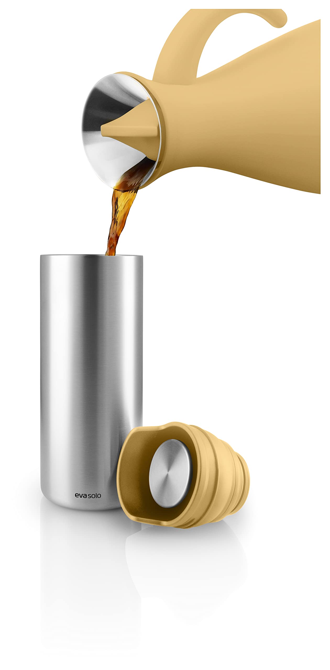 Eva Solo | Urban To Go Cup recycled 12oz | Danish Design | Double Walled Thermo Cup with Vacuum | Recycled Steel | Golden sand
