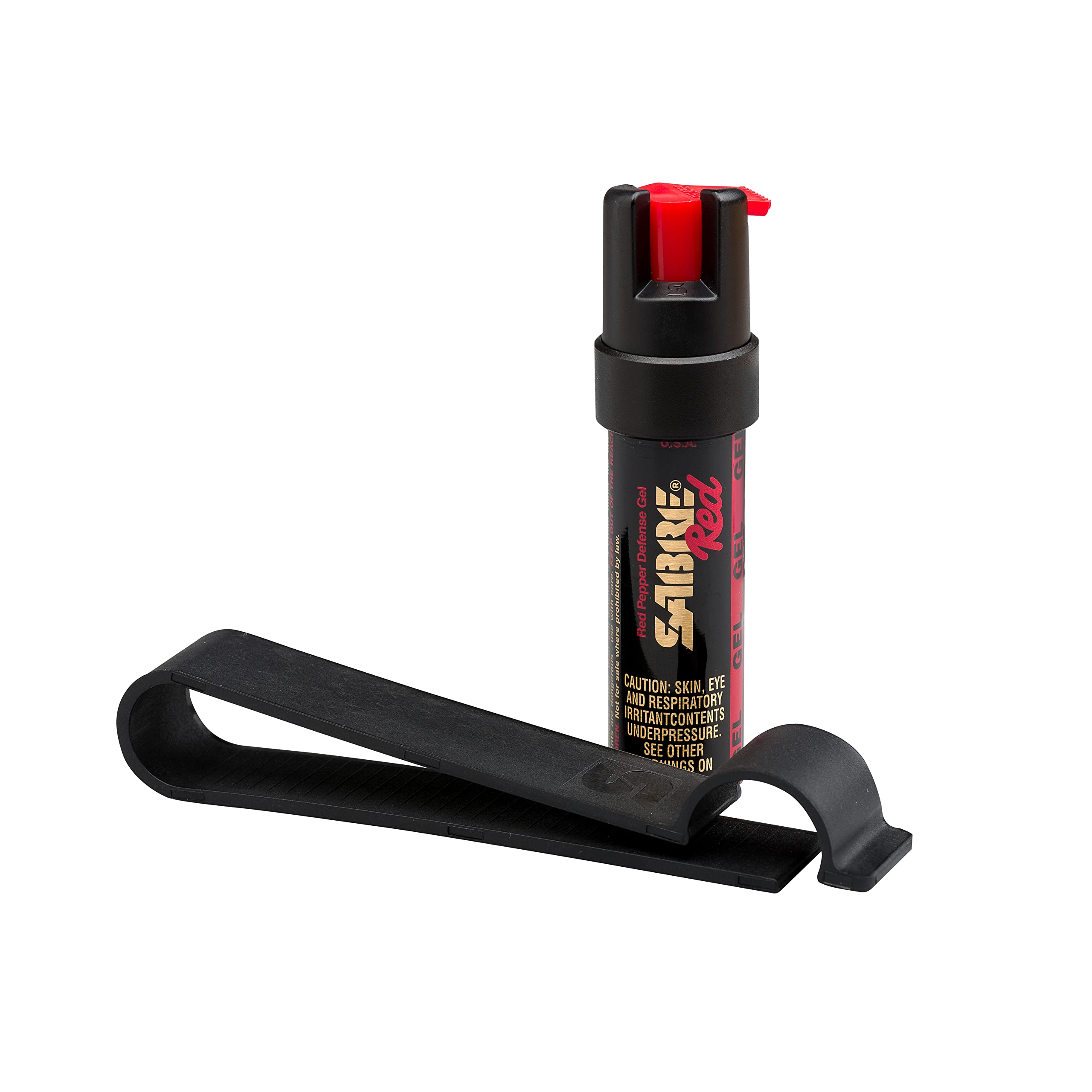 SABRE Pepper Gel with Car Visor Attachment Clip, Maximum Strength Formula, 12-Foot (4-Meter) Range, Gel is Safer, UV Marking Dye, Twist Lock Safety, Attaches to Sunvisor in Vehicles & RVs, 0.67 fl oz