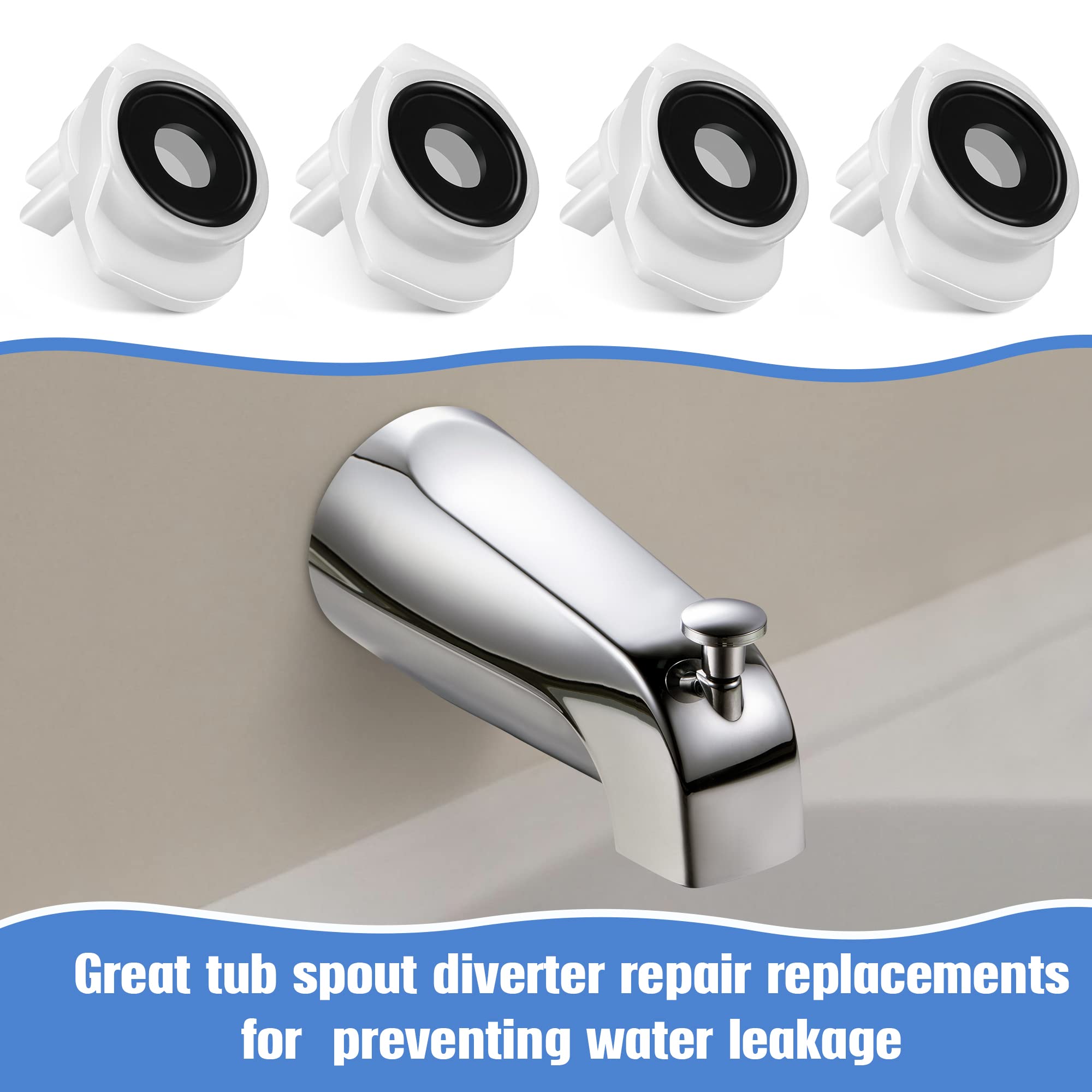 Dreyoo 4 Pcs 101237 Cup Seal & Diverter Gate Compatible with Moen 3800 Tub Spout, Tub Spout Replacement Parts for Shower Bathtub Faucet Diverter Spout