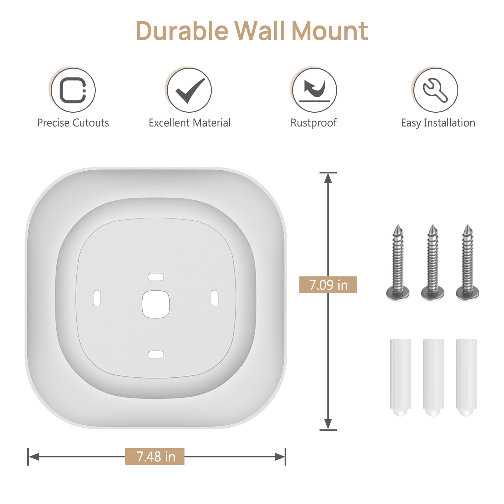 CaseBot Wall Plate for New 2022 Ecobee Smart Thermostat Premium & 2022 Ecobee Smart Thermostat Enhanced, Practical and Stylish Trim Kit Bracket Mount Cover, Easy Installation, White