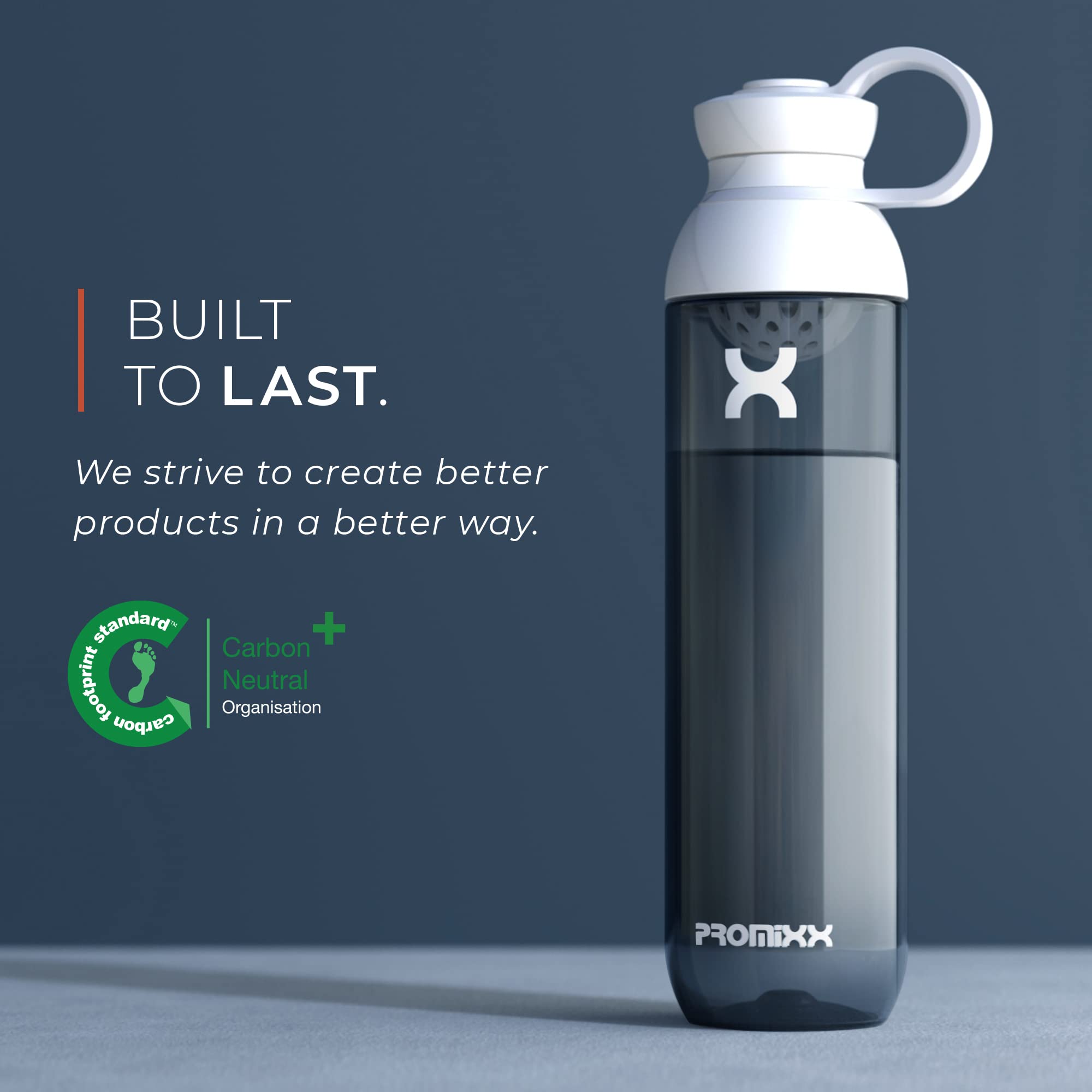 Promixx FORM Protein Shaker Bottle - A Premium Shaker Bottle for Protein Shakes Infusions and Hydration - Durable Gym Shaker Bottle, Leakproof Lid, Odorless - 26oz (Graphite Gray)