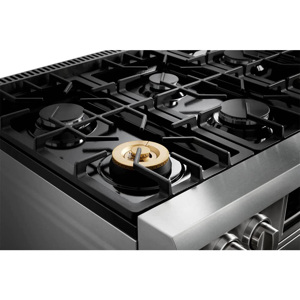 THOR Kitchen 36-Inch Gas Range with Tilt Panel and Self-Cleaning Oven in Stainless Steel - Model TRG3601