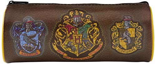 Harry Potter Zip Up Pencil Case HP Logo and House Crests - Official Merchandise