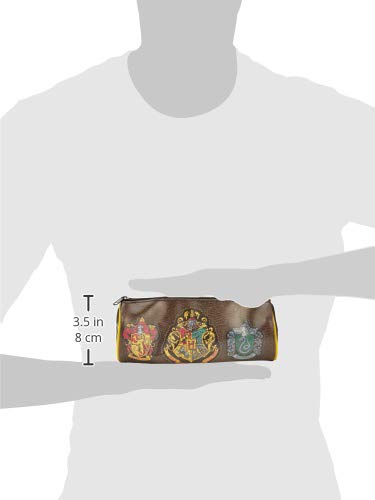 Harry Potter Zip Up Pencil Case HP Logo and House Crests - Official Merchandise
