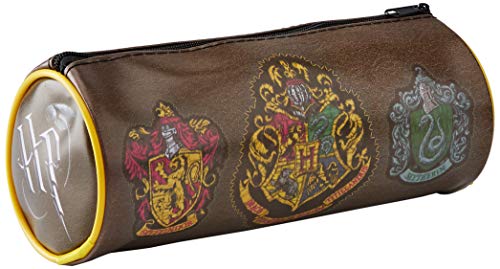 Harry Potter Zip Up Pencil Case HP Logo and House Crests - Official Merchandise