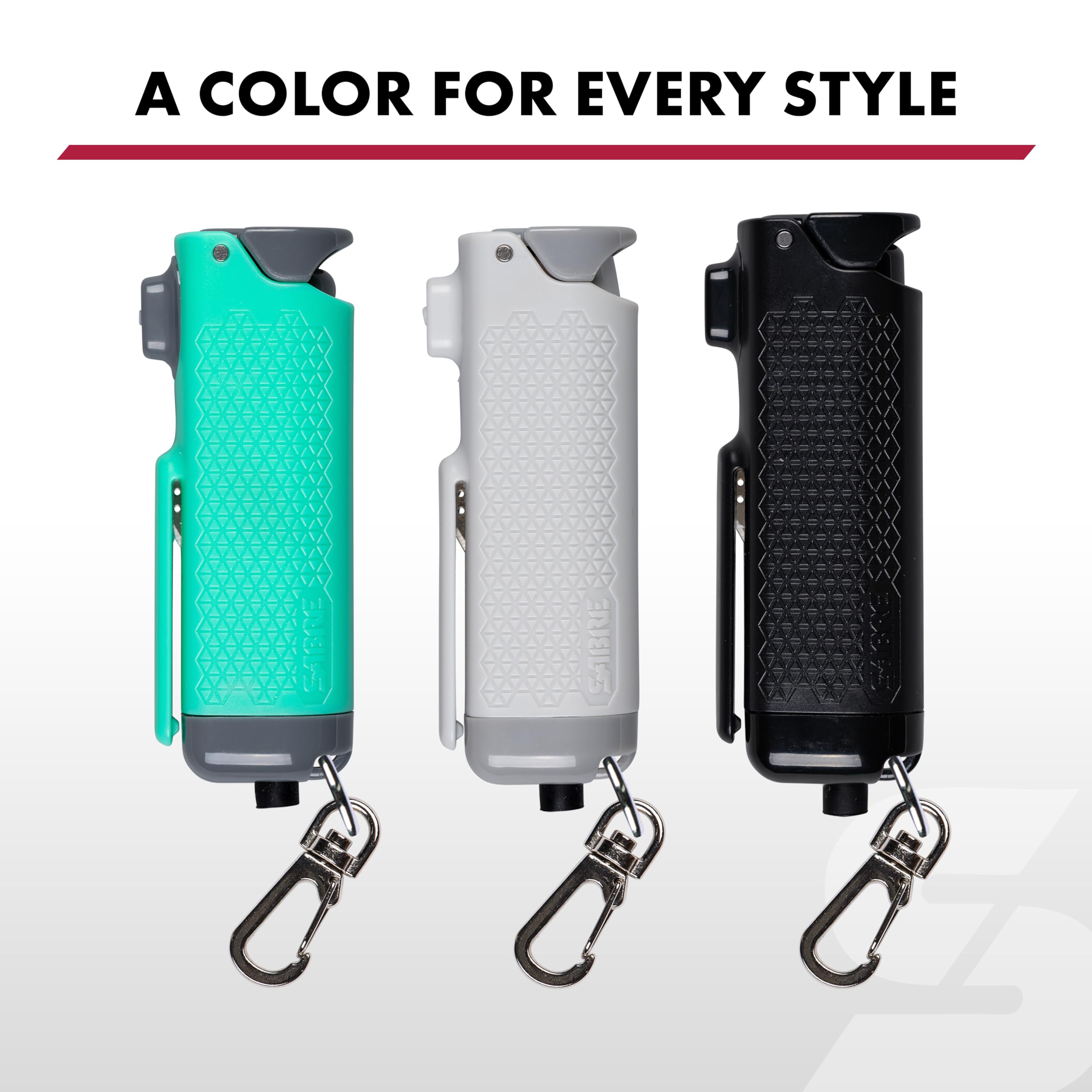 SABRE Safe Escape 3-In-1 Pepper Gel With Seat Belt Cutter & Window Breaker, Maximum Strength Pepper Spray, Snap Clip Keychain for Easy Carry & Fast Access, 0.54 fl oz, Easy to Use Fast Flip Top Safety