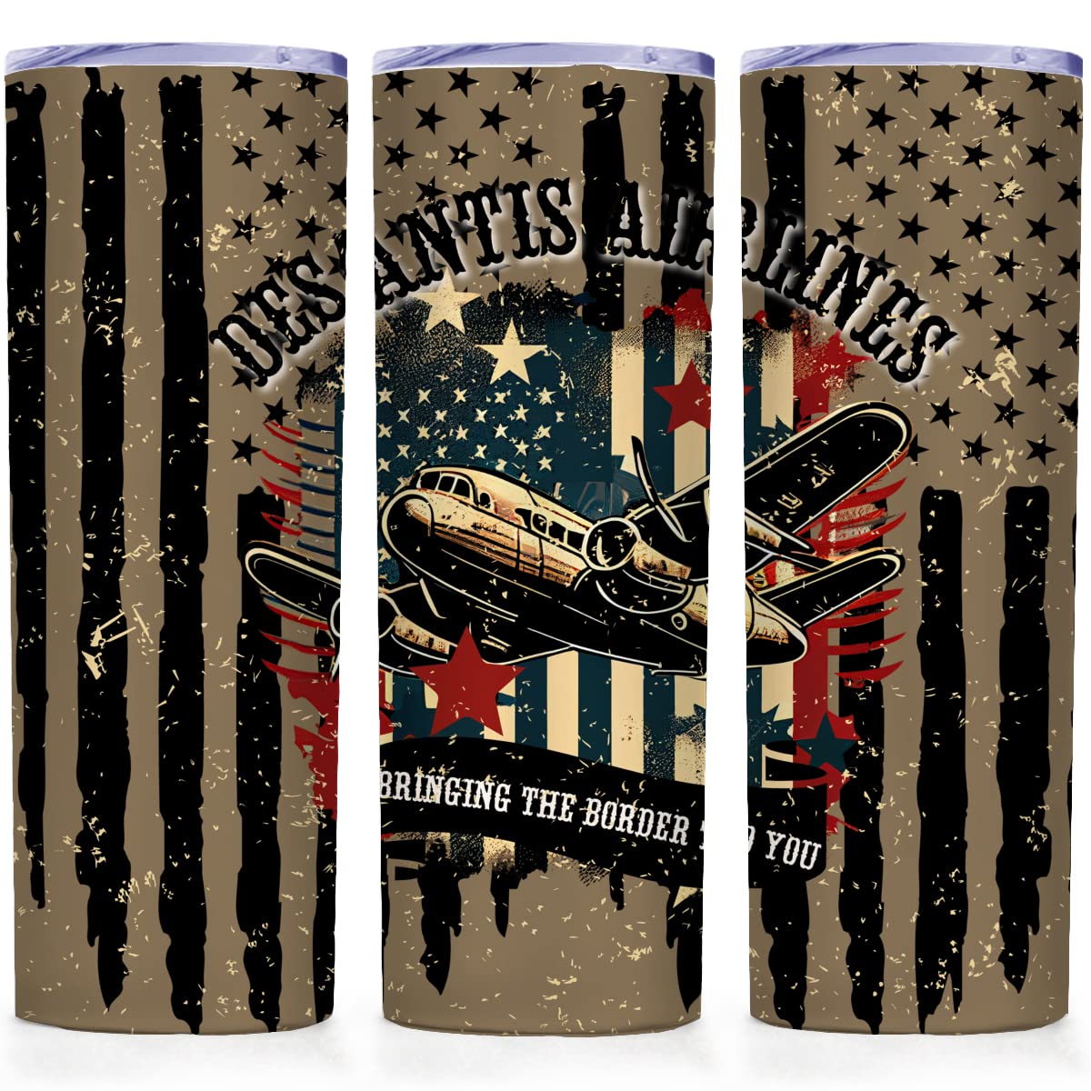 ATHAND Retro Tumbler Travel Mug Gift for Men or Women DeSantis Airlines 20oz Skinny Tumbler With Lid 18/8 Stainless Steel Coffee Cups Novelty Gift (Pack of 1)