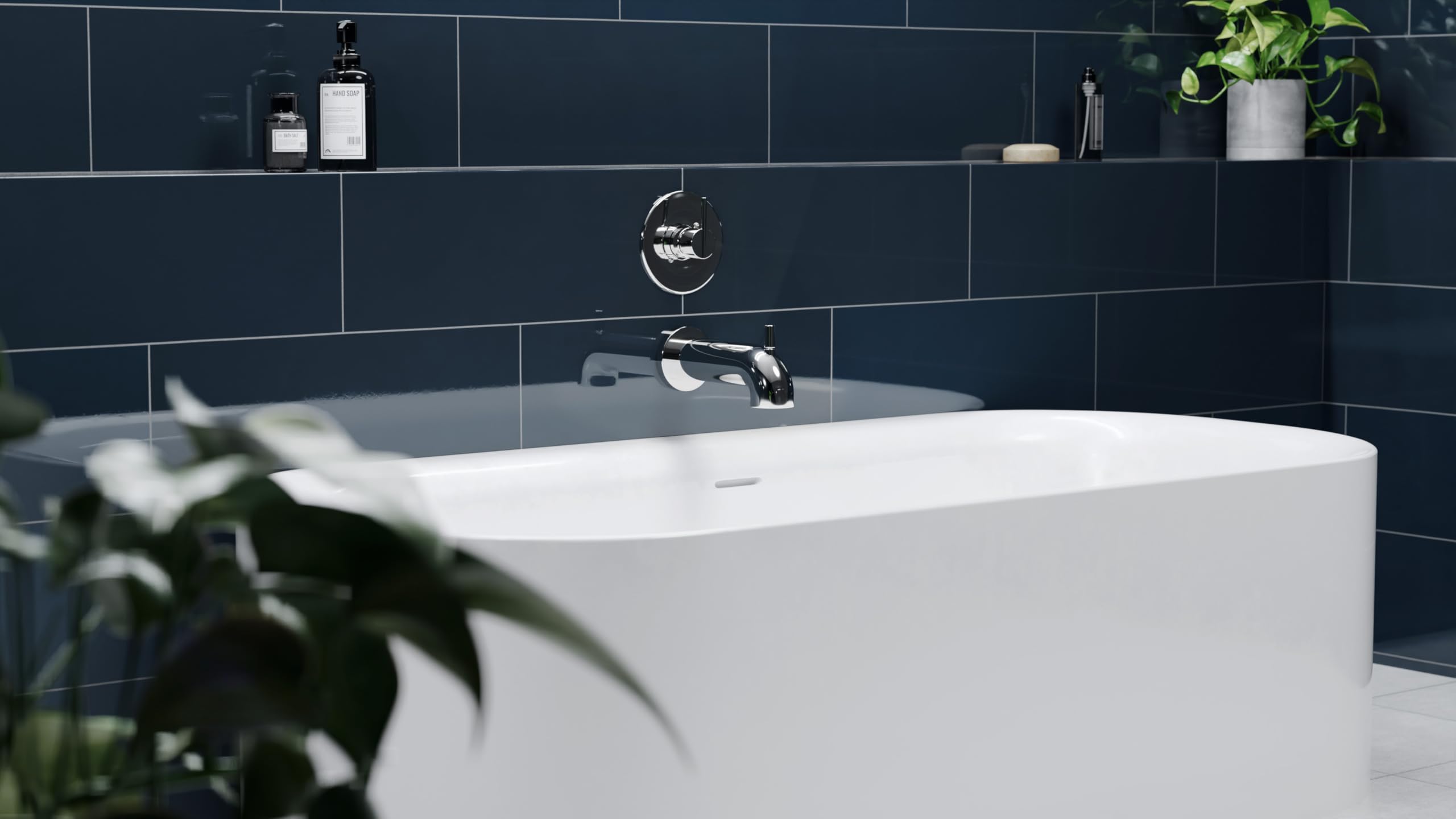 Olympia Faucets OP-640063 Extended 7" Combo Diverter Tub Spout in Polished Chrome