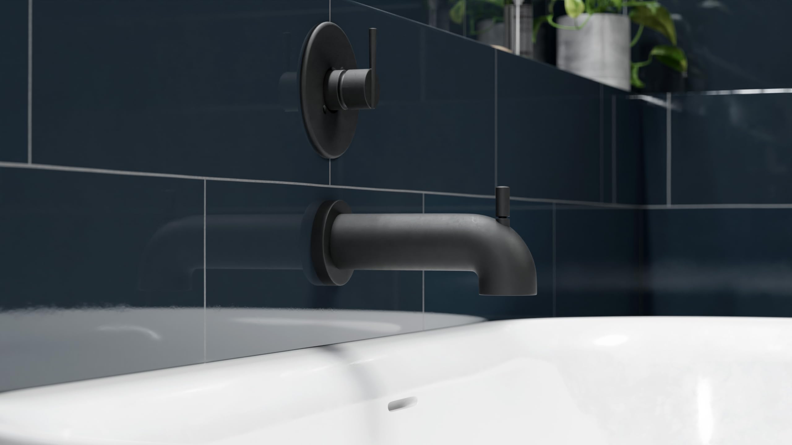 Olympia Faucets OP-640063 Extended Combo Diverter Tub Spout (Matte Black)