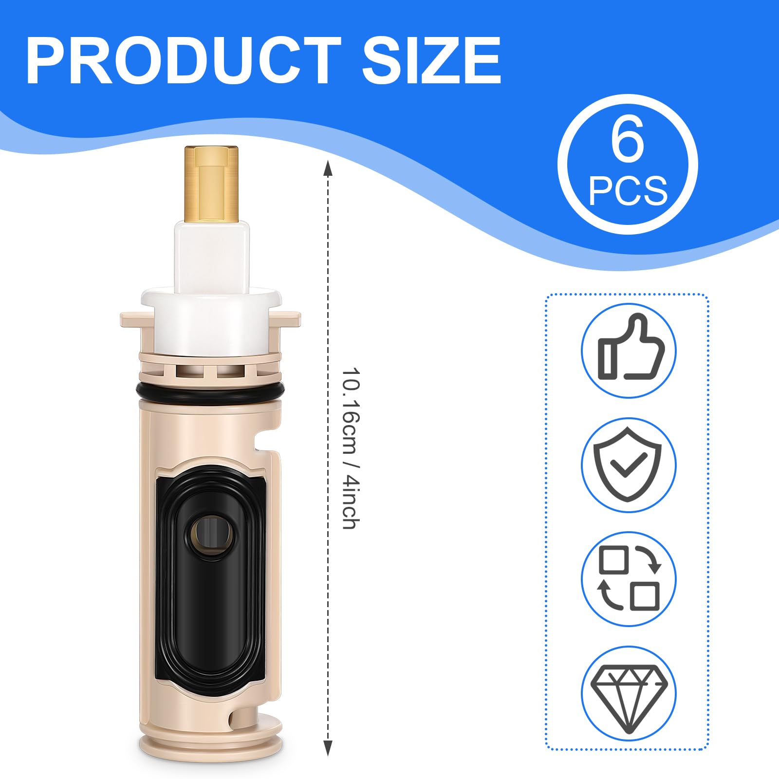 Qunclay 3 Pack Compatible with Moen 1222 Replacement Cartridge Kit One-handle Positemp Faucets Tub Bathtub Shower Cartridge Replacement Tool Brass and Plastic Shower Part