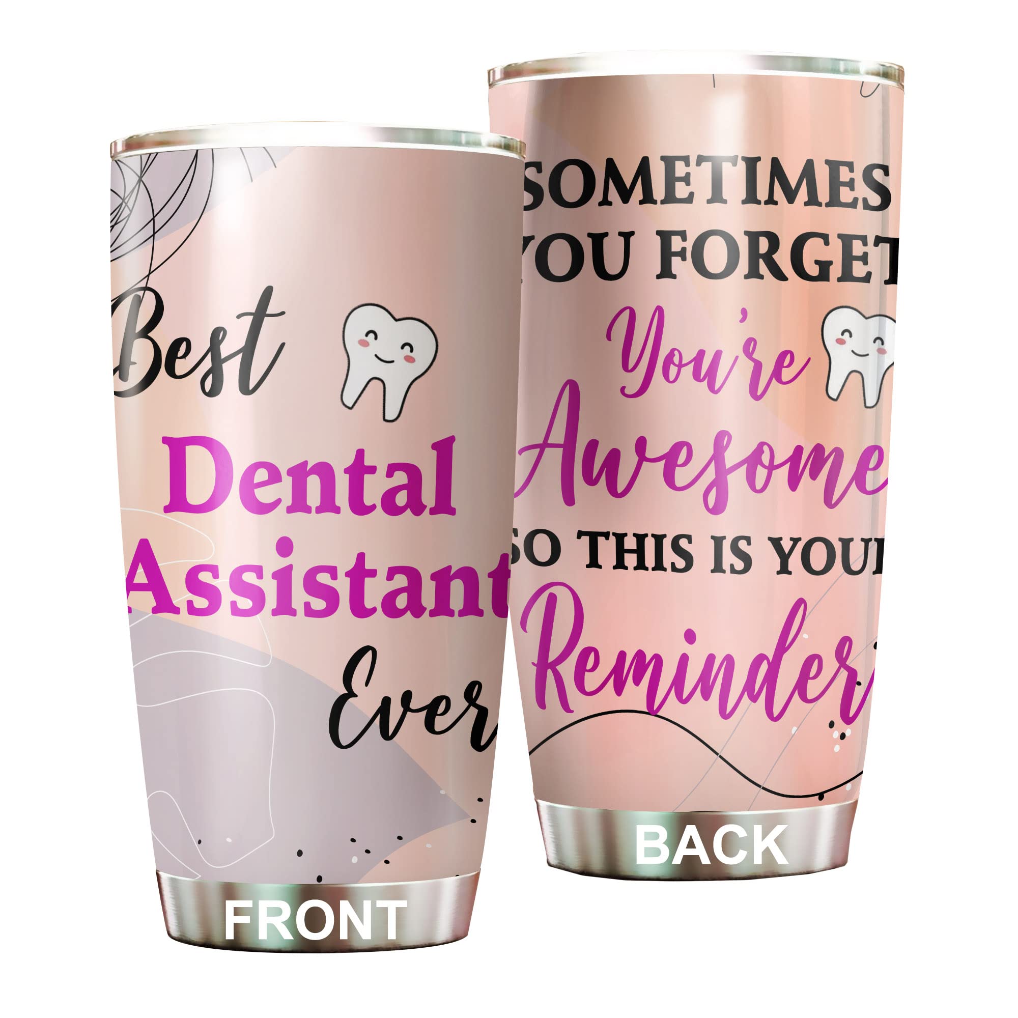 MEDROC Dental Assistant Tumbler - 20oz Stainless Steel Gift for Birthday, Christmas, Appreciation Week - Funny Accessories for Women Men Coffee Cups (TBDA03)