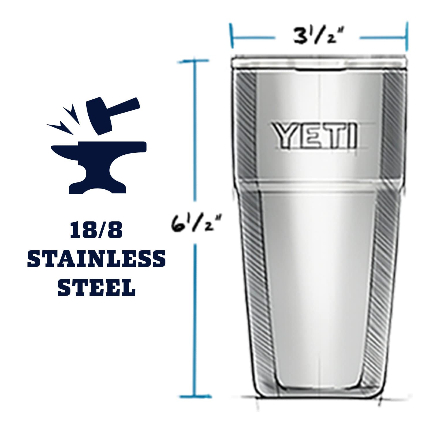 YETI Rambler Stackable Pint, Vacuum Insulated, Stainless Steel with MagSlider Lid, Canopy Green