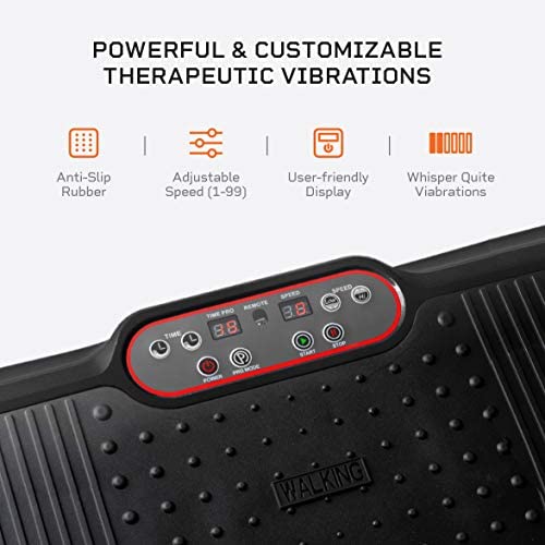 LifePro Vibration Plate Exercise Machine - Whole Body Workout Vibration Fitness Platform w/ Loop Bands - Home Training Equipment for Weight Loss & Toning (Black) (Renewed)