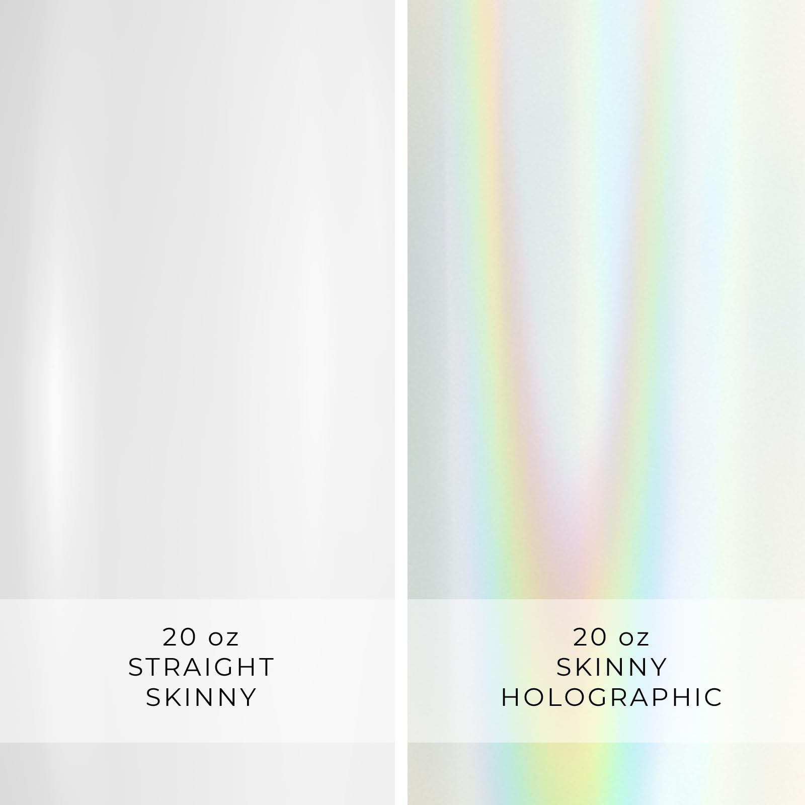 Hogg 20 oz Sublimation Tumblers Holographic (24 Units) - Shimmer Coating, Sublimation Blanks, Bulk Tumblers with Lids and Straws, 20oz Skinny, Blank Cups