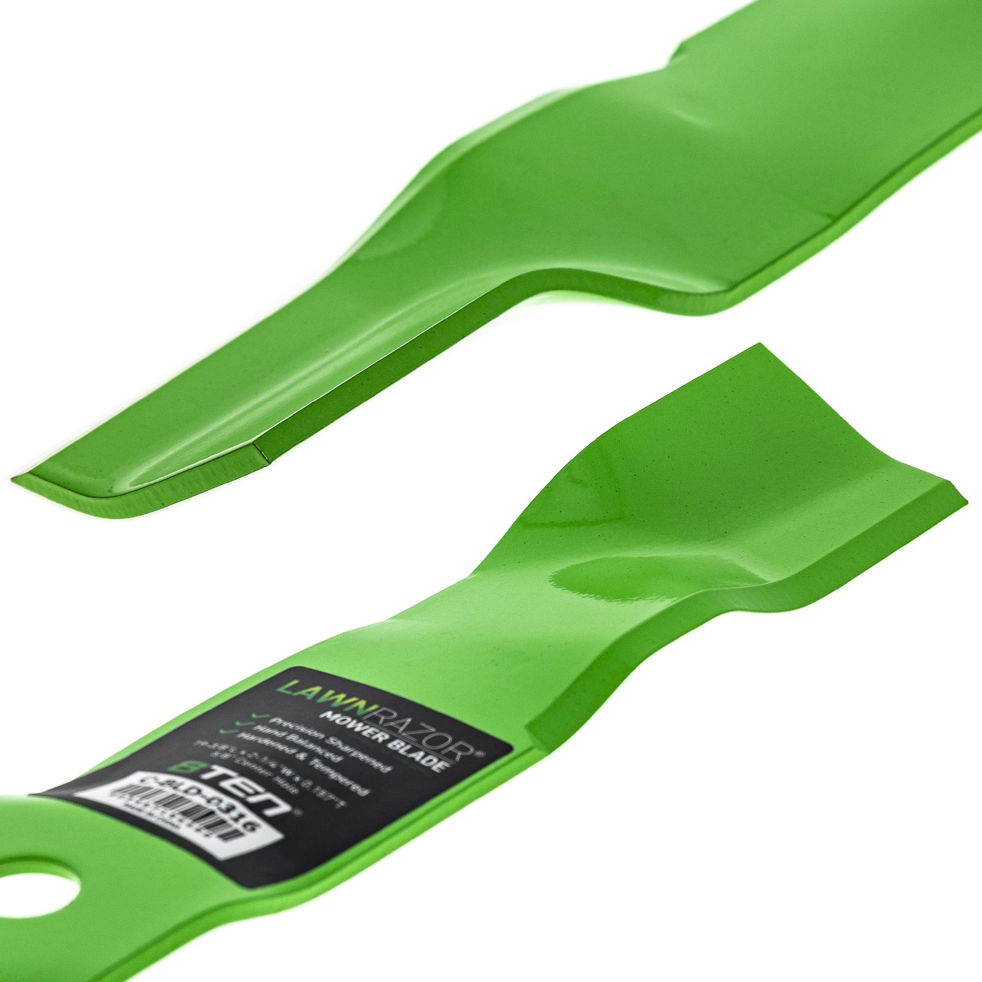 8TEN LawnRAZOR Blade Set for John Deere Sabre 1438 1538 1338S GX00166 38 Inch Deck (Mulching) 2 Pack