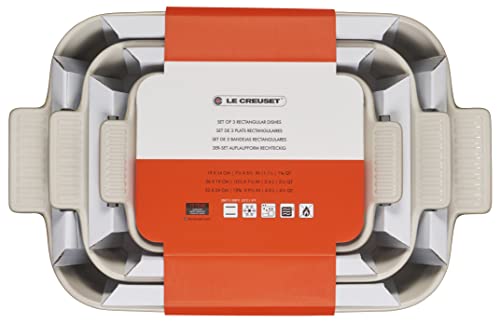 Le Creuset Stoneware Heritage Set 3 Rectangular Dishes, Artichaut