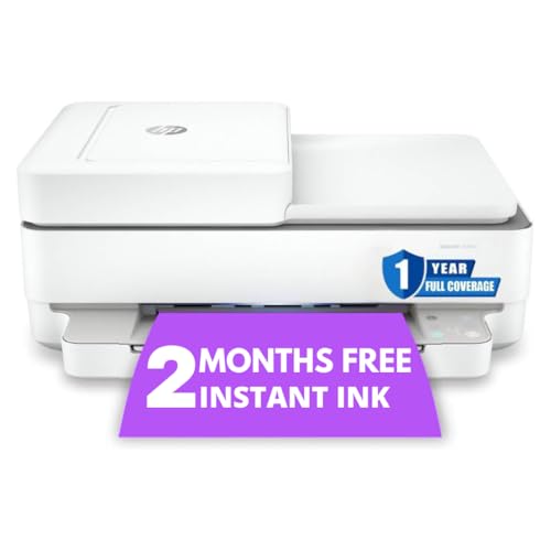 HP Envy 6458e All-in-One Wireless Color Inkjet Printer, Print Copy Scan - 10 ppm, 4800 x 1200 dpi, Auto 2-Sided Printing, 35-Sheet ADF, Dual-Band WiFi, Instant Ink Ready, White (Renewed)