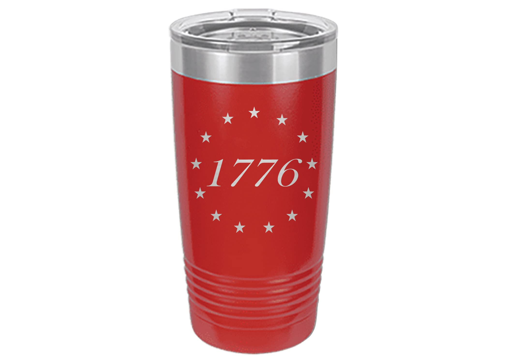 Rogue River Tactical Betsy Ross 1776 American USA Flag 20 Oz. Travel Tumbler Mug Cup w/Lid Vacuum Insulated Hot or Cold Military Vet Gift (Red)