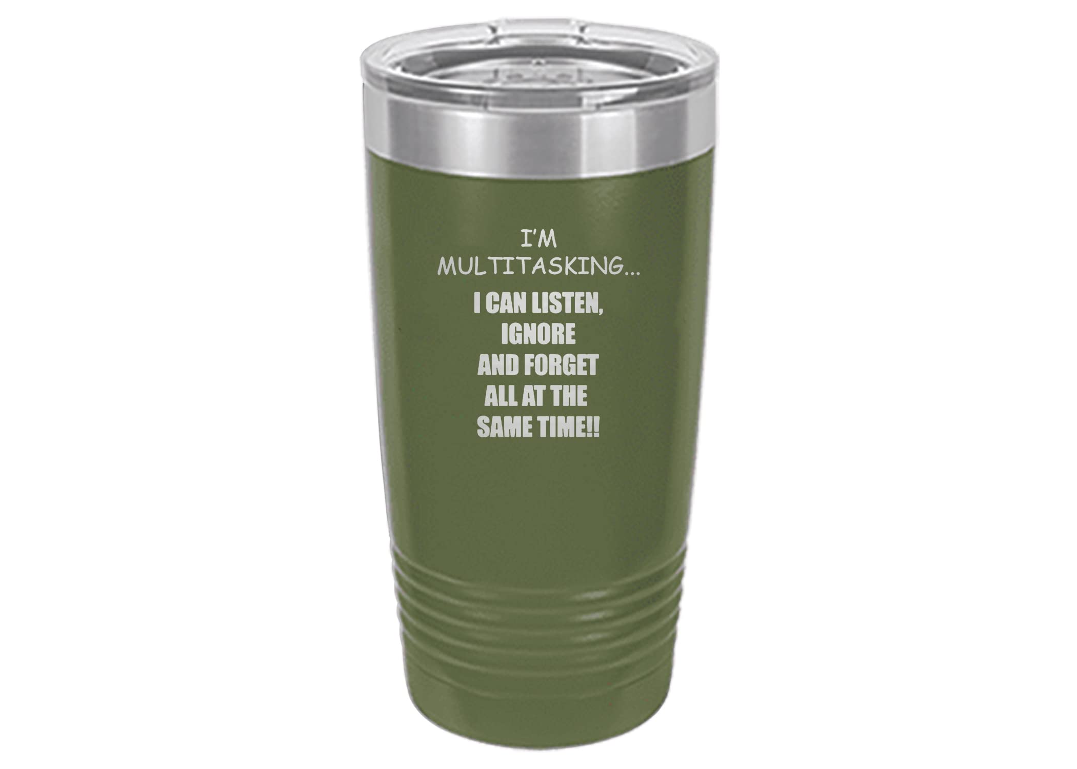 Rogue River Tactical Funny Sarcastic Office Work 20 Oz. Travel Tumbler Mug Cup w/Lid Vacuum Insulated Hot or Cold Multitasking (Green)