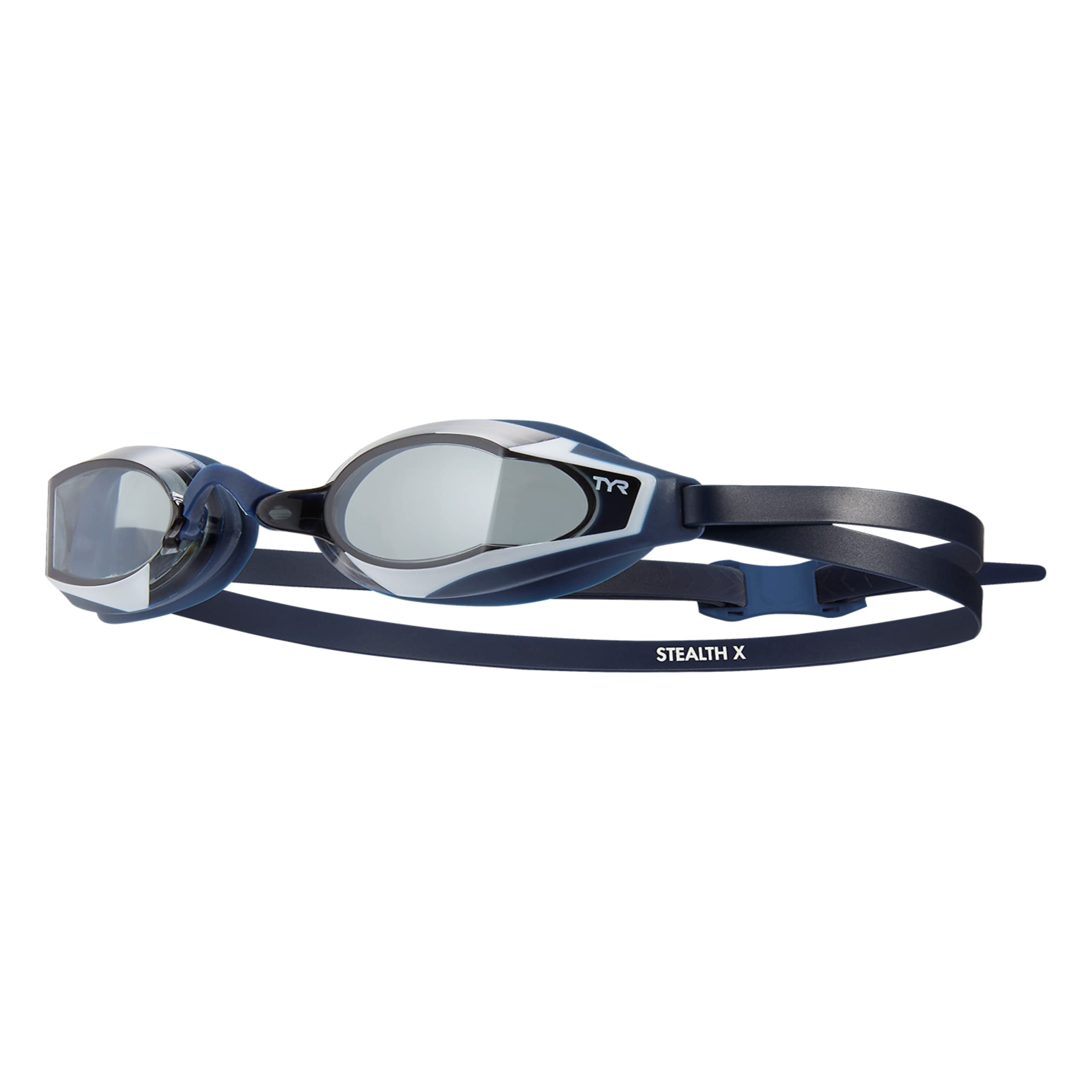 TYR Stealth-X Race Non Mirrored Adult Swim Goggles, Smoke/Navy