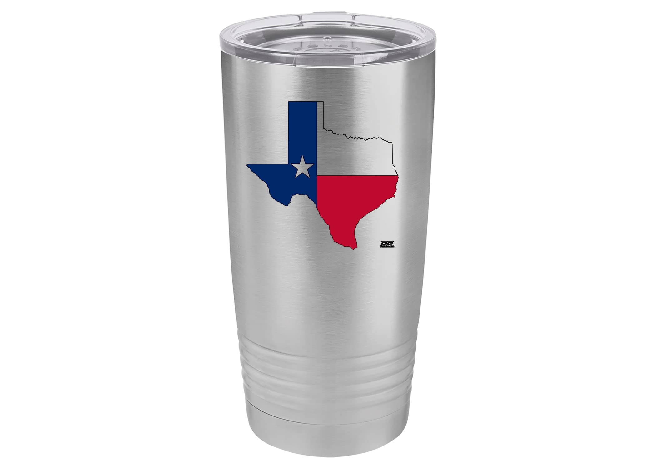 Rogue River Tactical Funny Texas Flag 20 Oz. Stainless Steel Travel Tumbler Mug Cup w/Lid Vacuum Insulated Hot or Cold (Stainless Steel)