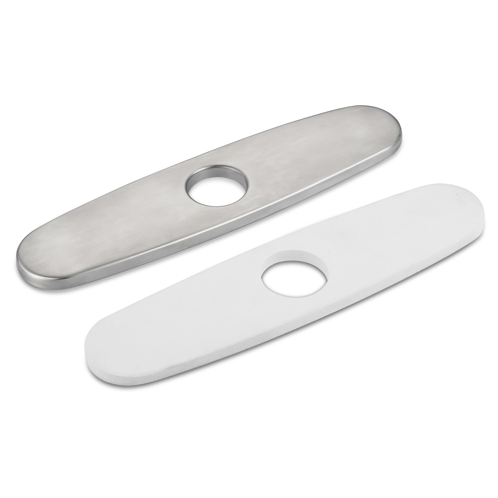 Lanceler Sink Faucet Hole Cover Deck Plate Brushed Nickel 10 Inch 1 or 3 Faucet Escutcheon for Bathroom or Kitchen Vanity Sink Faucet Stainless Steel