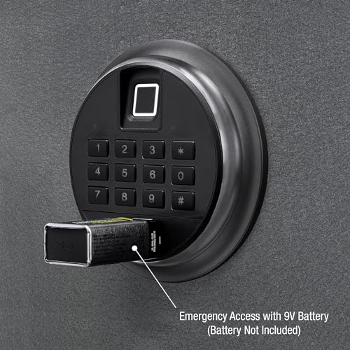 Barska Advanced Digital Biometric Fingerprint & Keypad Code Security Fireproof Safe - 2.02 Cu Ft with LED Light & Alarm