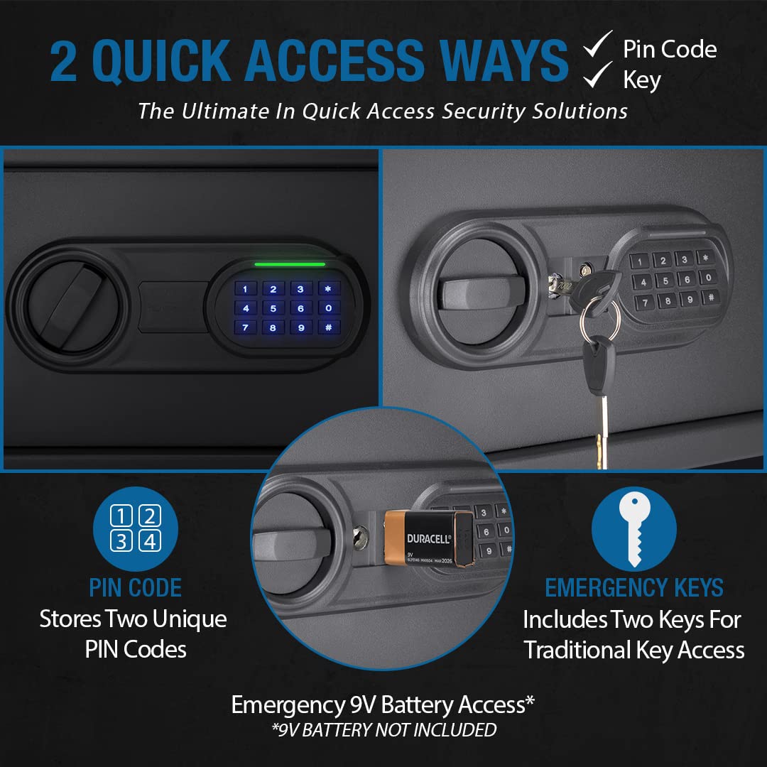 Barska 1.2 Cu. Ft Digital Keypad Safe β LED Interior Light, Extra-Wide for Laptops, Silent Mode, Steel Security Safe