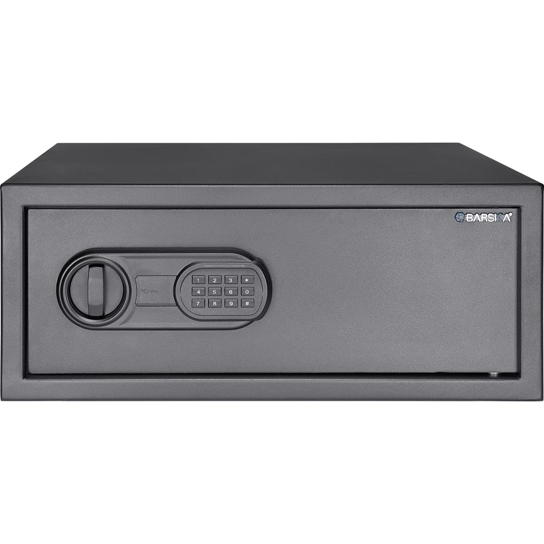 Barska 1.2 Cu. Ft Digital Keypad Safe β LED Interior Light, Extra-Wide for Laptops, Silent Mode, Steel Security Safe
